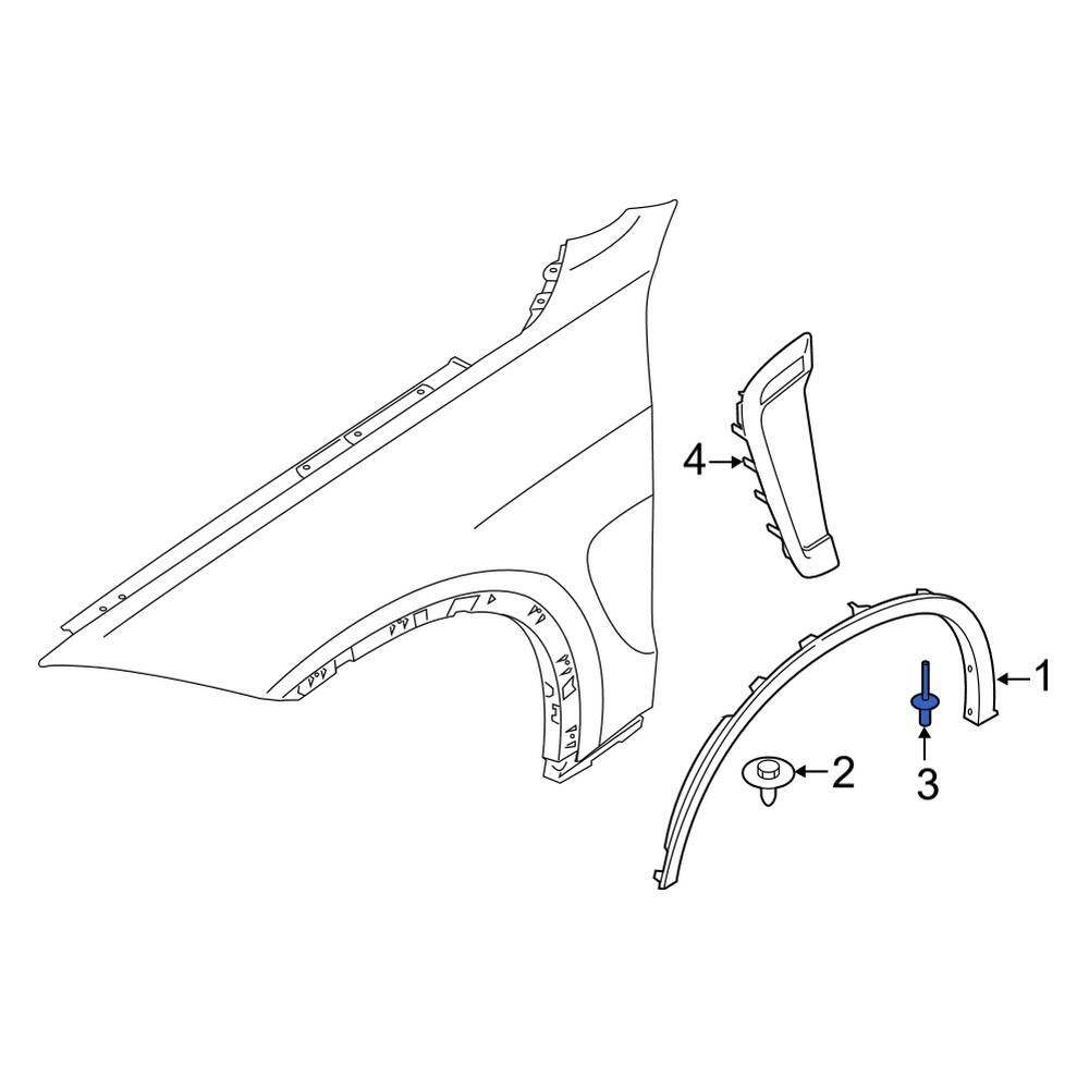 BMW OE 07147293278 - Wheel Arch Molding Rivet