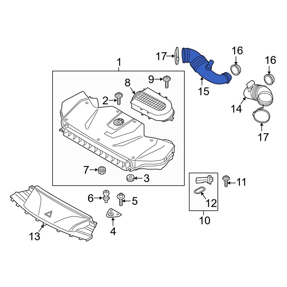 BMW OE 13717638568 - Rear Right Engine Air Intake Hose