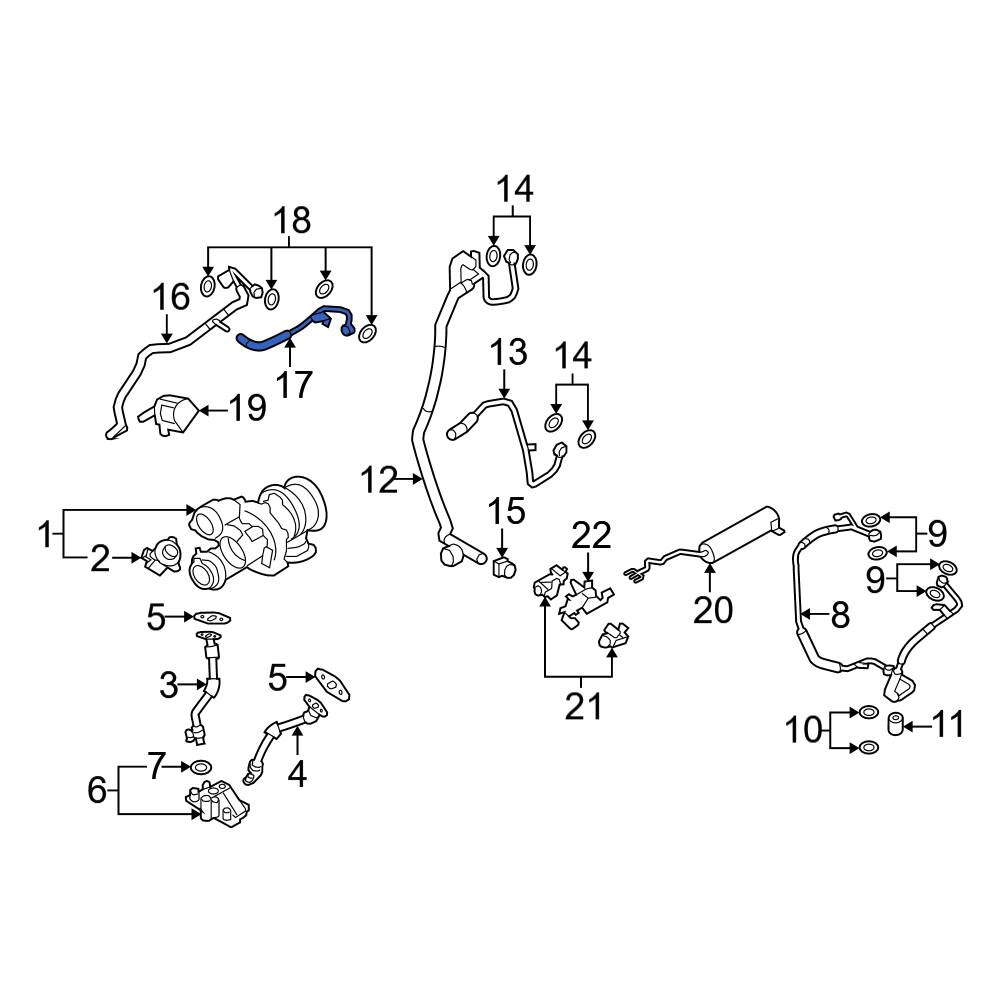 BMW OE 11537615492 - Left Turbocharger Coolant Line