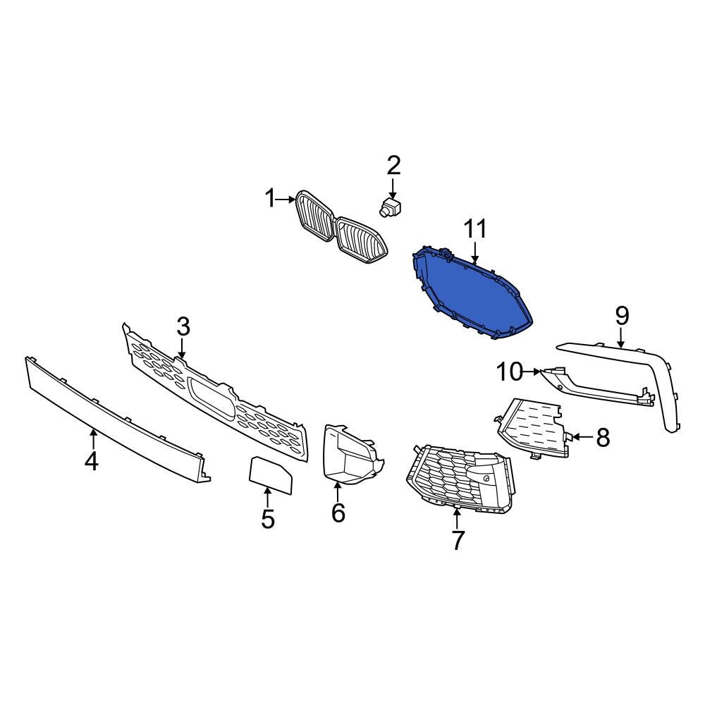 BMW OE 51118080960 - Front Lower Grille Molding