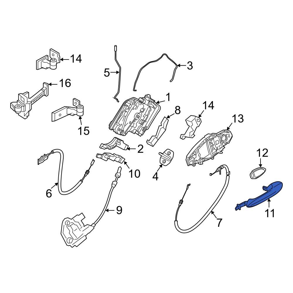 BMW OE 51219491462 - Rear Right Exterior Door Handle Set