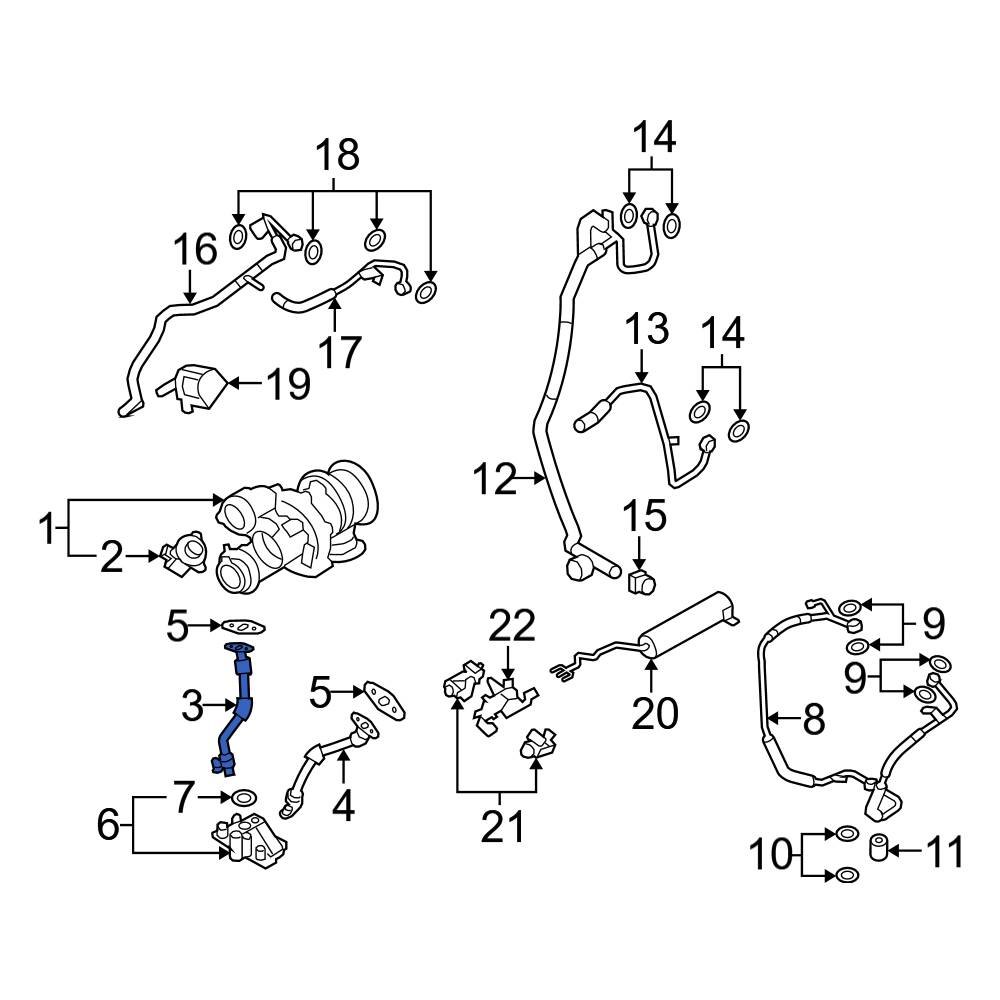 BMW OE 11429454094 - Right Turbocharger Oil Line