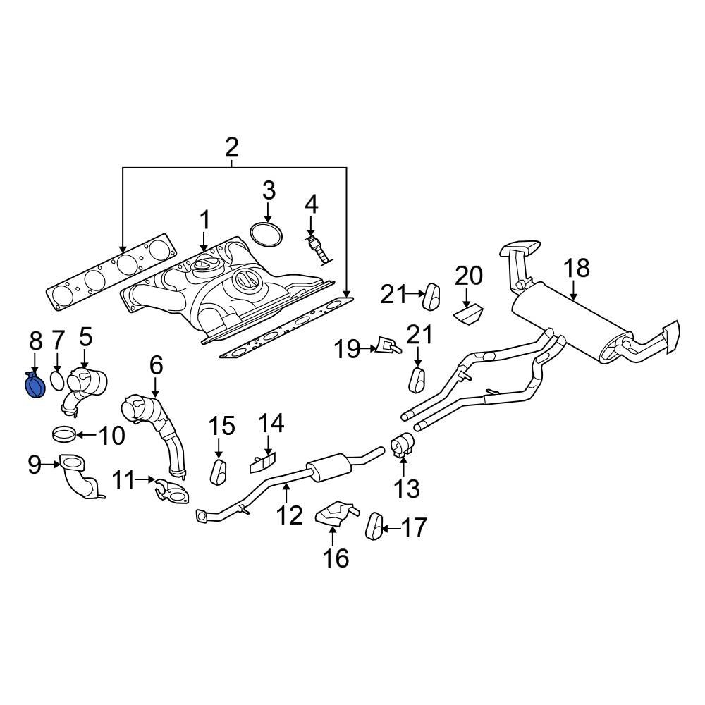 BMW OE 11658585233 - Upper Catalytic Converter Clamp