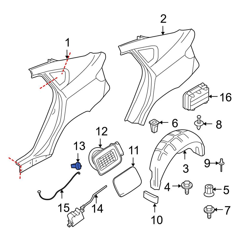 BMW OE 51178228939 - Fuel Door Bumper