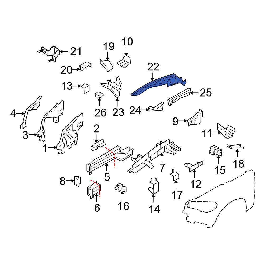 BMW OE 51657157989 - Left Upper Fender Bracket