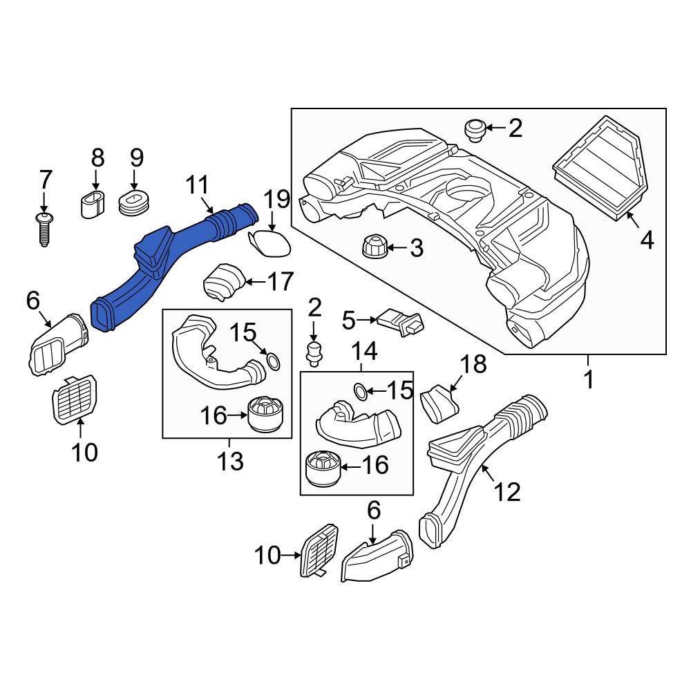 BMW OE 51118074270 - Front Right Engine Air Intake Hose