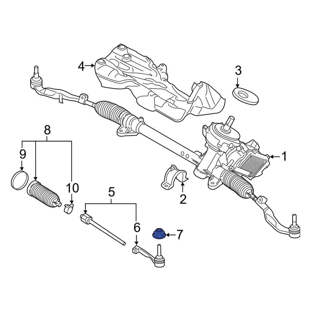 BMW OE 33306787062 - Outer Steering Tie Rod Nut