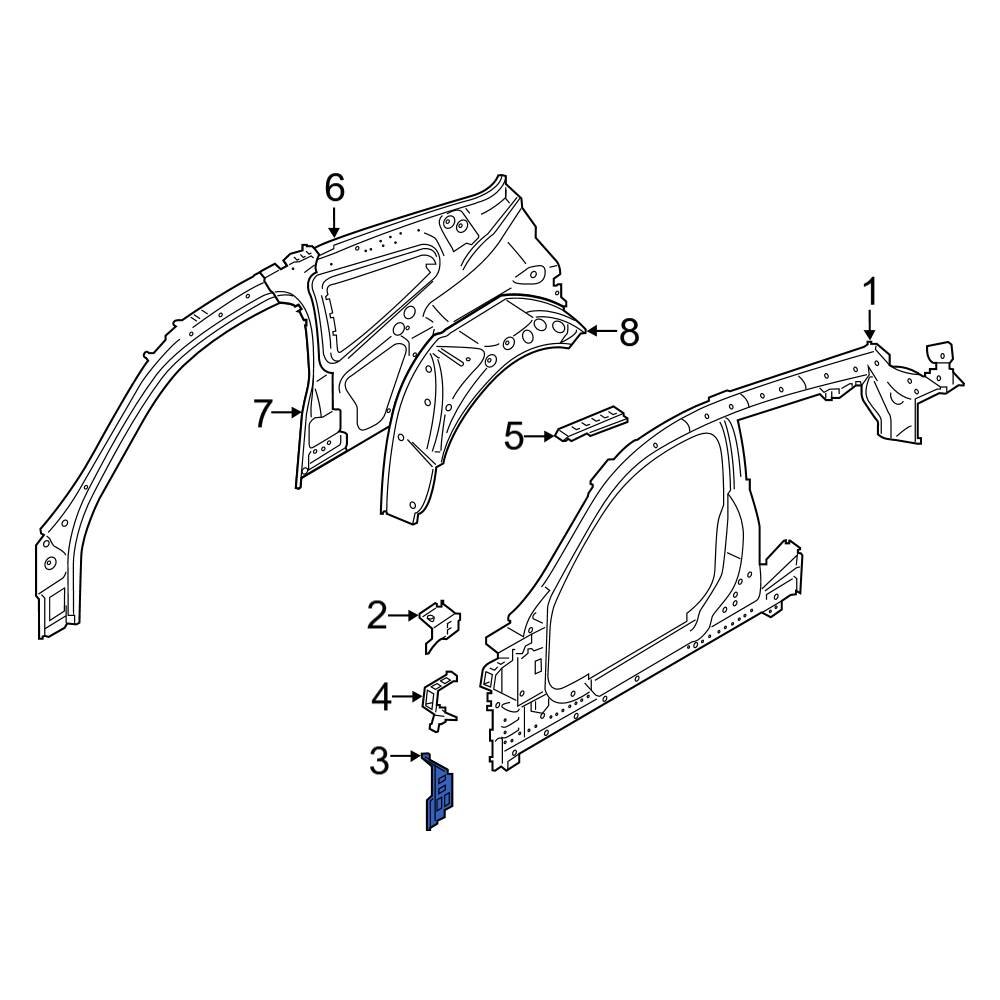 BMW OE 41007469620 - Right Lower Body A-Pillar Reinforcement