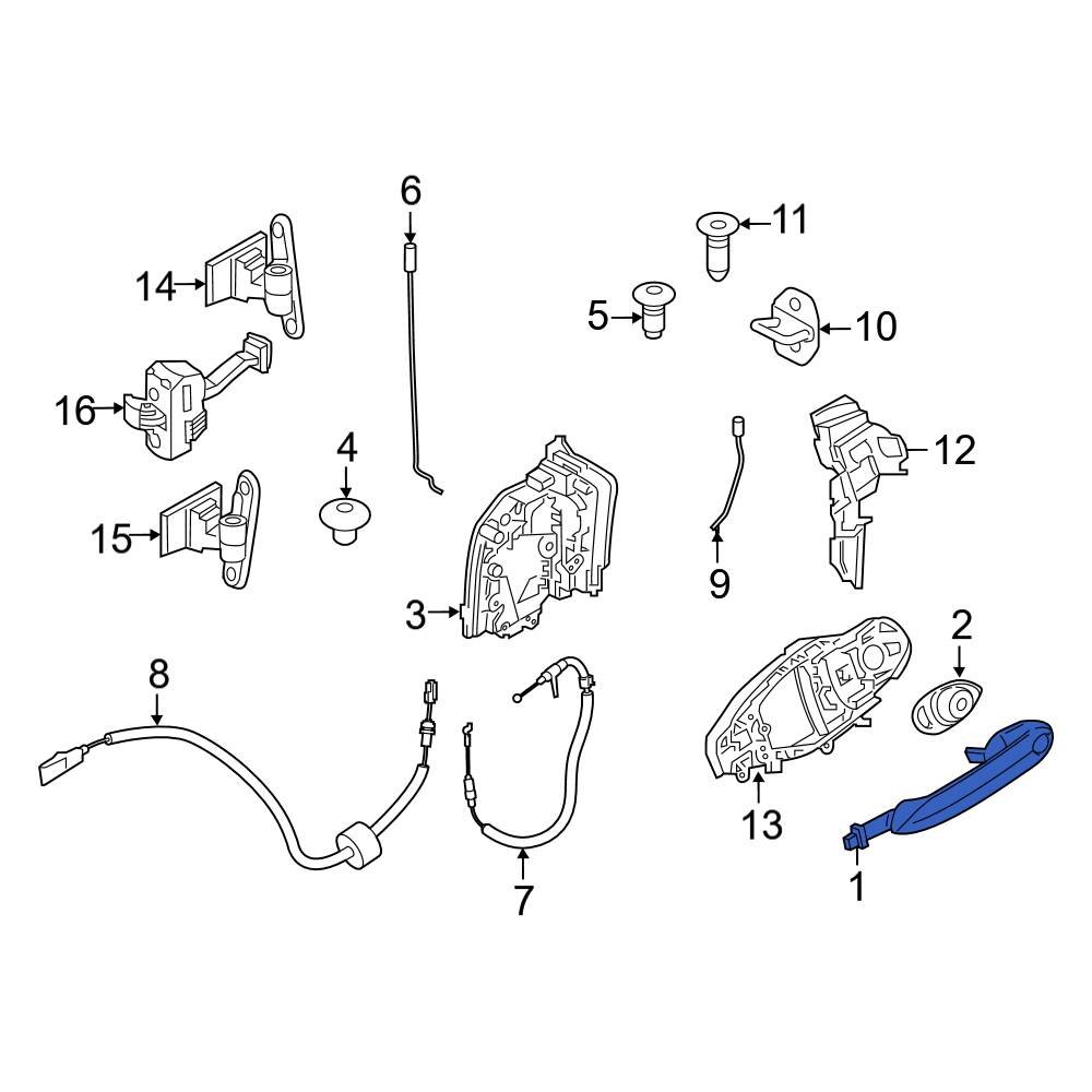 BMW OE 51219491462 - Rear Right Exterior Door Handle Set