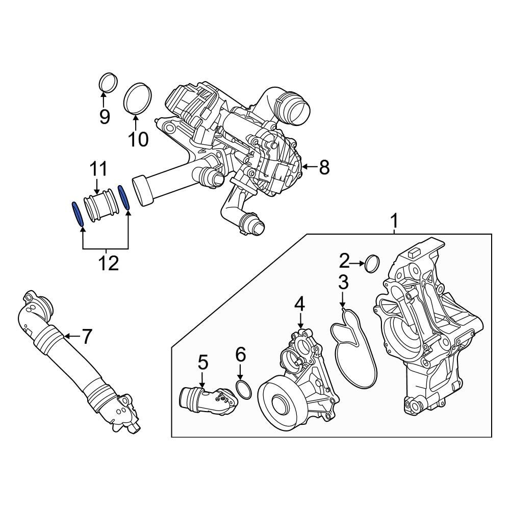 BMW OE 11538674931 - Front Right Engine Coolant Bypass Pipe O-Ring