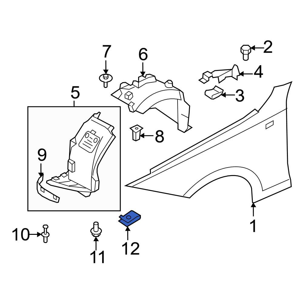 BMW OE 07146976114 - Bumper Cover Support Rail Nut