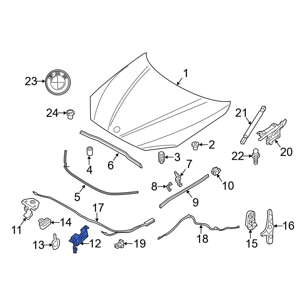 BMW OE 51237008755 - Front Hood Latch