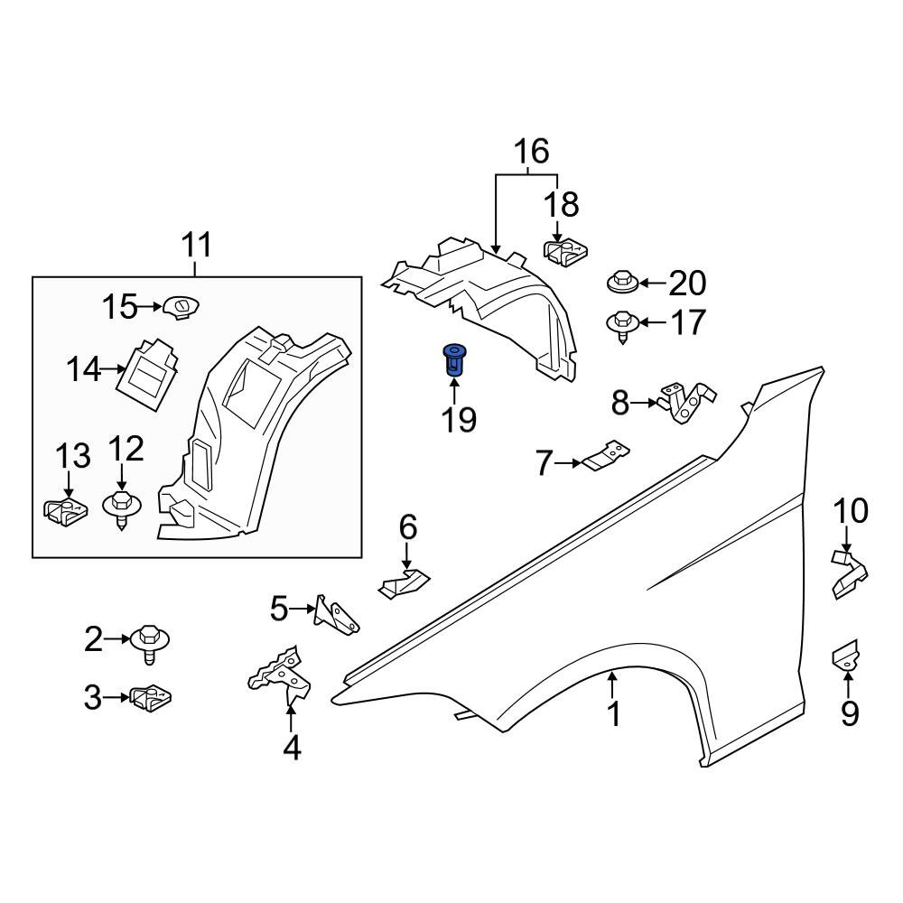 BMW OE 07146976114 - Rear Bumper Cover Nut