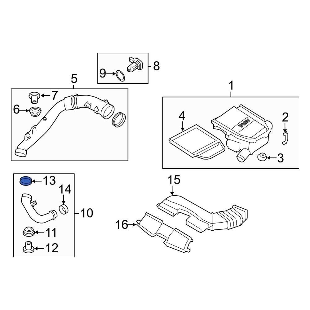 BMW OE 13717599292 - Upper Engine Air Intake Hose Gasket