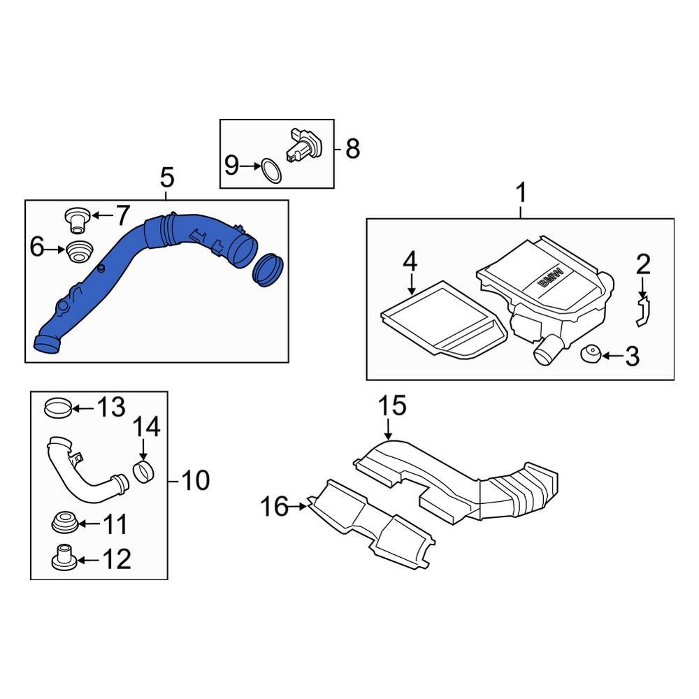 BMW OE 13717599286 - Front Engine Air Intake Hose