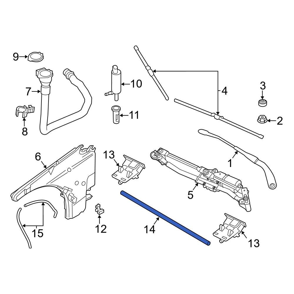BMW OE 61668362762 - Front Windshield Washer Hose