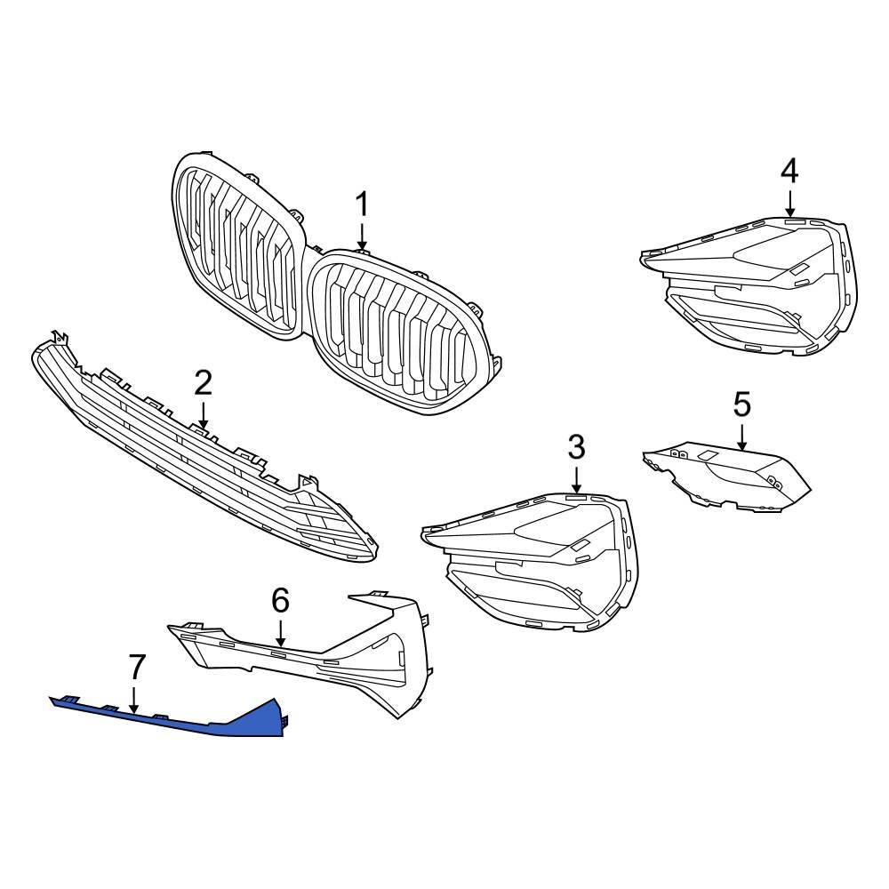 BMW OE 51117954258 - Front Right Grille Molding