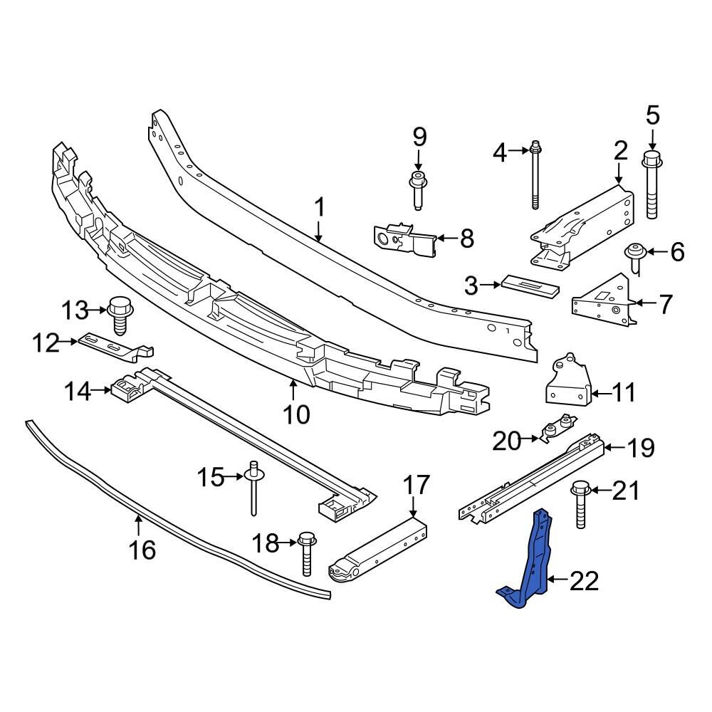 BMW OE 51117498085 - Right Bumper Impact Absorber Bracket