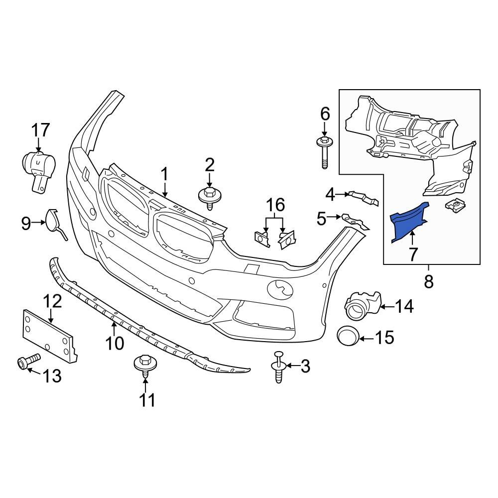 BMW OE 51117498085 - Right Bumper Impact Absorber Bracket