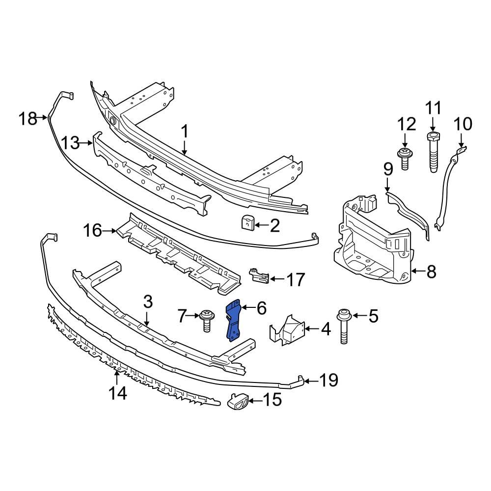 BMW OE 51117357179 - Left Lower Inner Bumper Impact Bar Bracket