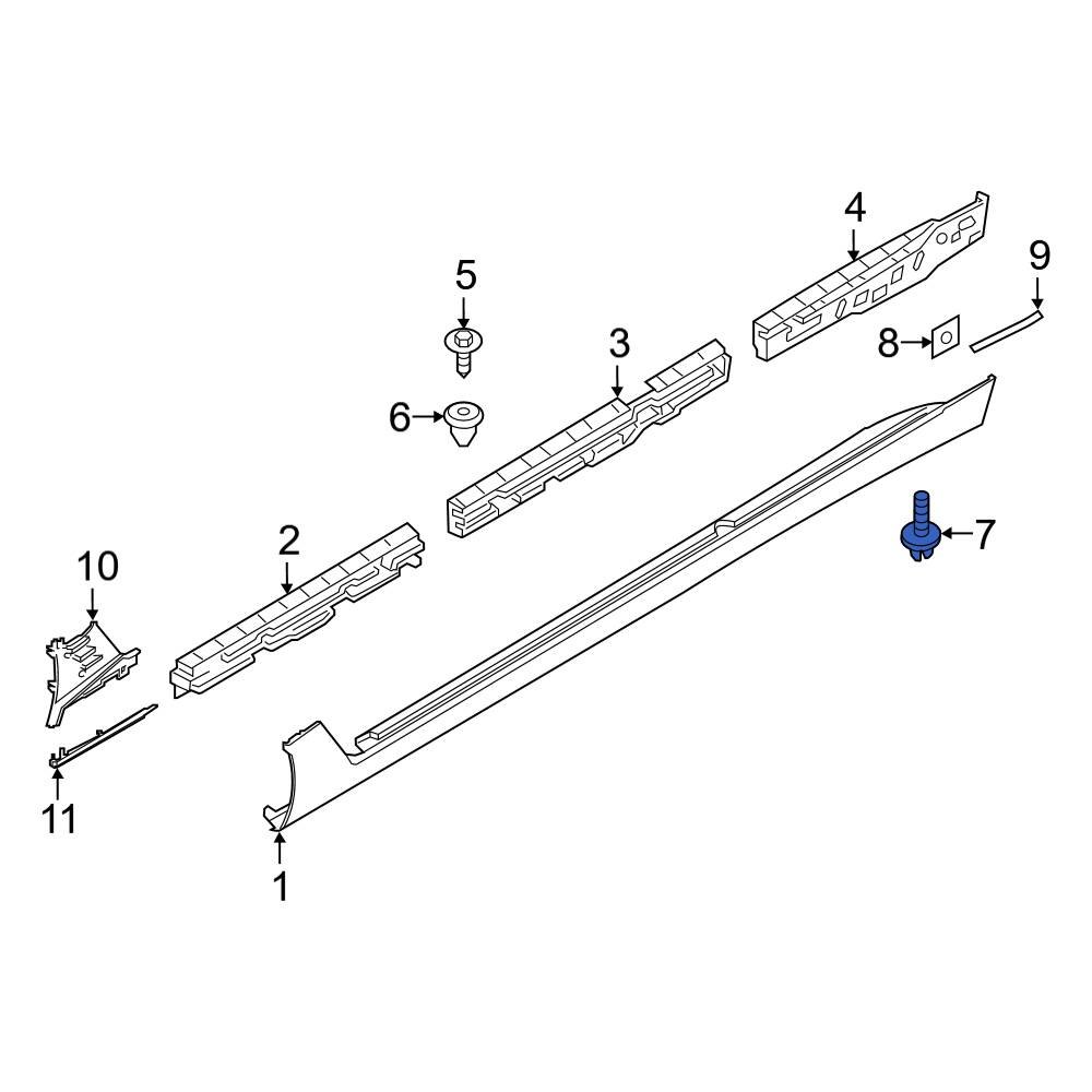BMW OE 07147213303 - Rocker Panel Molding Clip
