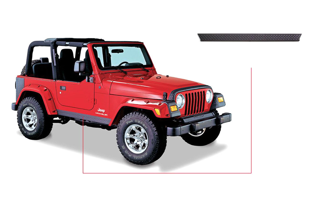 Bushwacker® 14002 - Trail Armor™ Black Rocker Guards