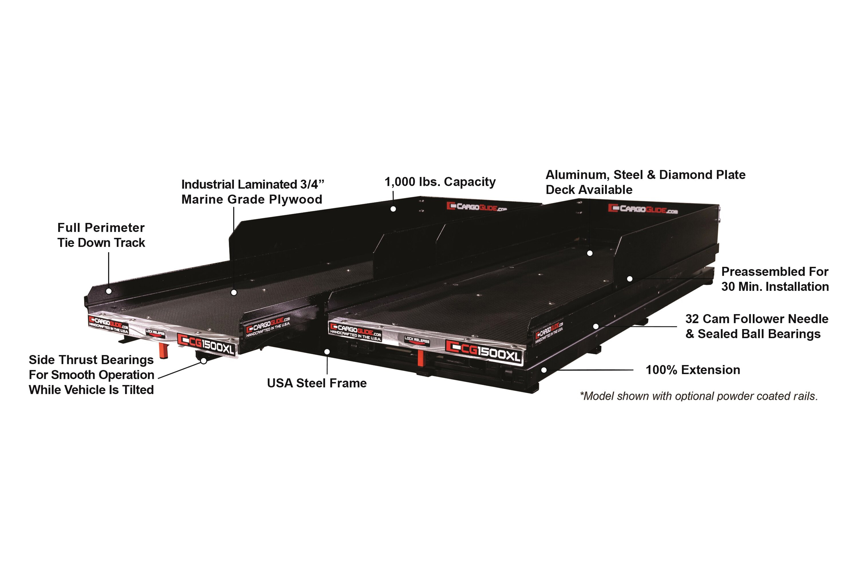 CargoGlide® CG1500XL-6548-SBS - 1500XL Series High Profile Cargo Slide
