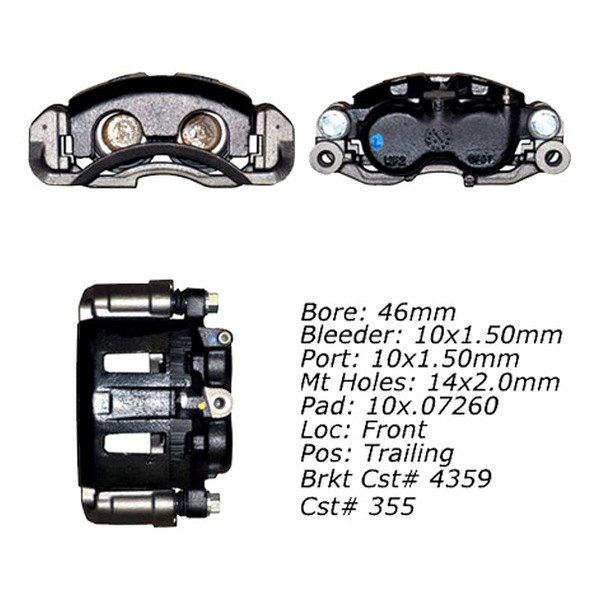 Centric® 141.66026 - Remanufactured Semi-Loaded Front Driver Side Brake ...