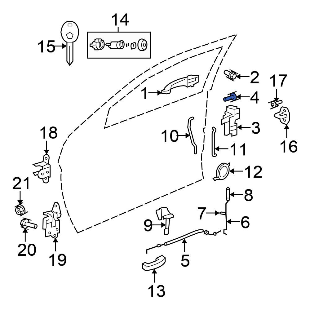 Chrysler OE 6511247AA - Door Latch Bolt
