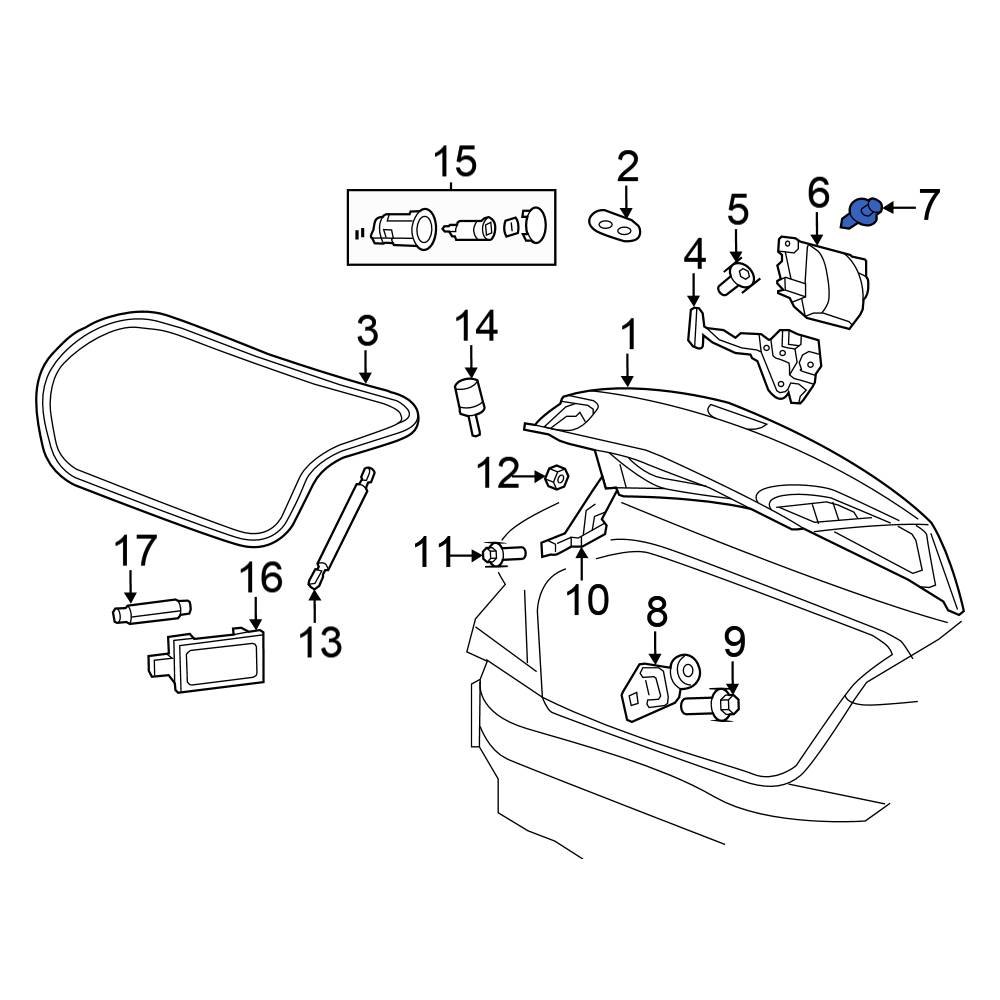 Chrysler OE 6503598 - Deck Lid Latch Cover Clip