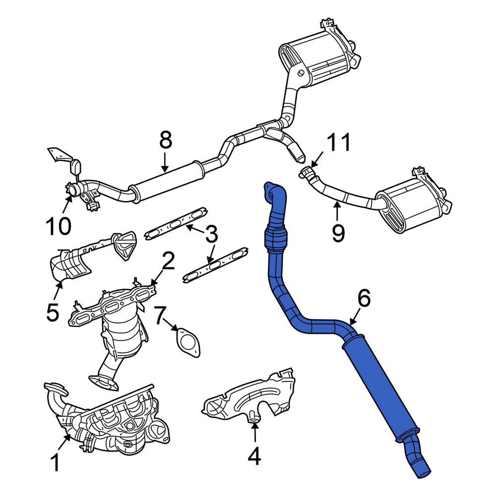 Chrysler OE 4880400AG - Front Exhaust Crossover Pipe