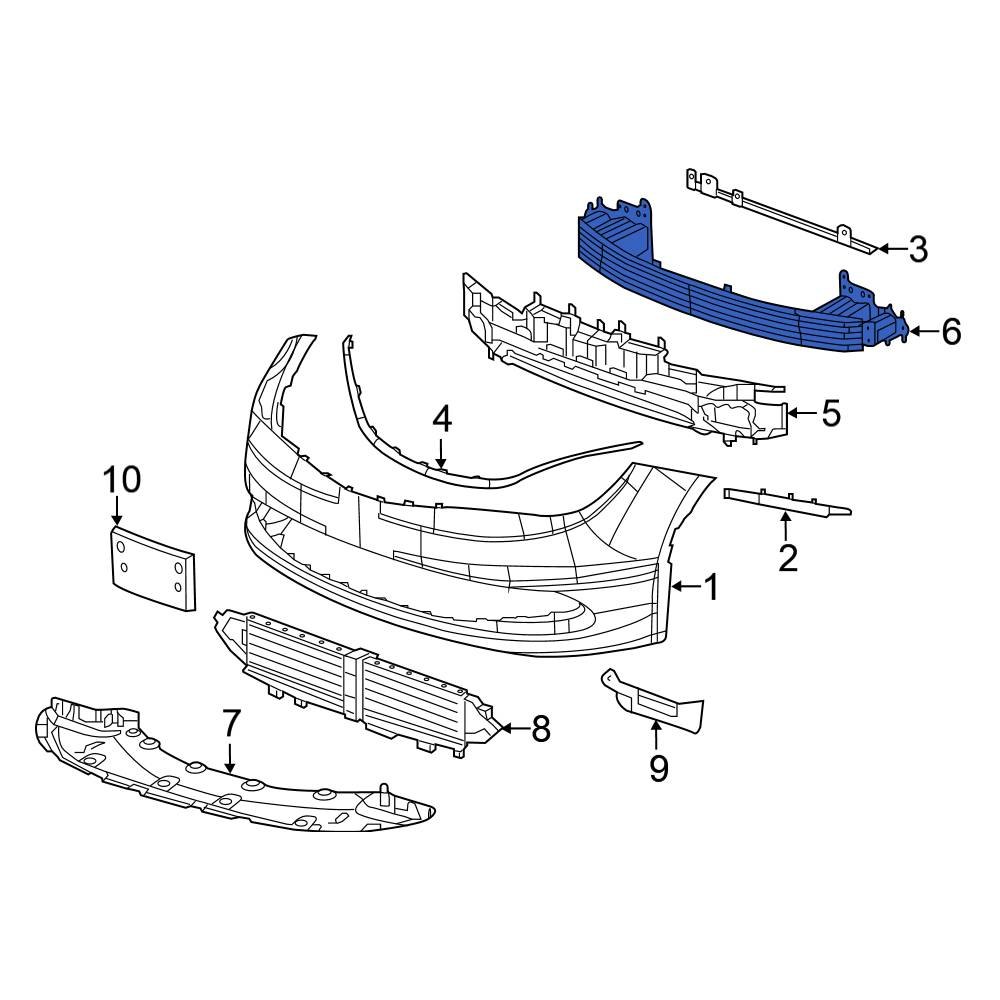Chrysler OE 68227661AB - Front Bumper Impact Bar