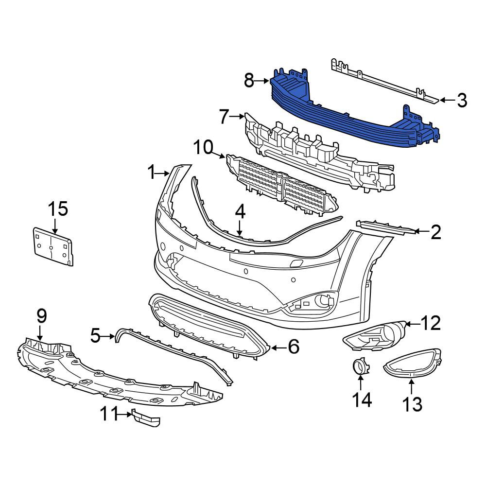 Chrysler OE 68227661AB - Front Bumper Impact Bar