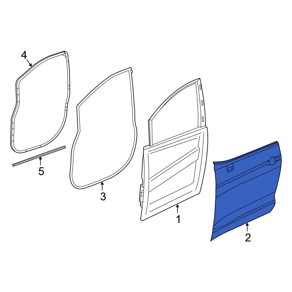 Chrysler OE 68186764AB - Front Right Outer Door Outer Panel