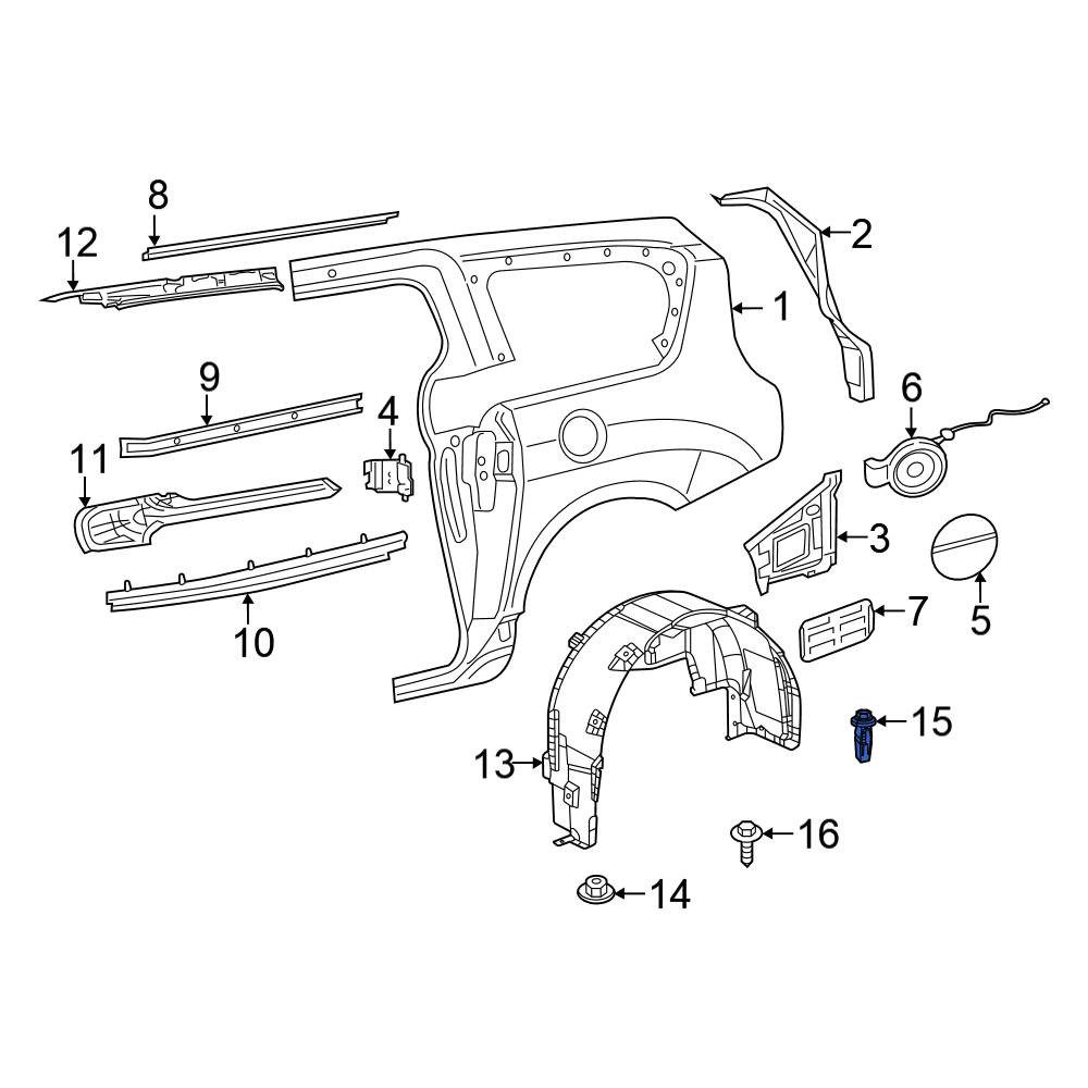 Chrysler OE 6513706AA - Quarter Panel Splash Shield Nut