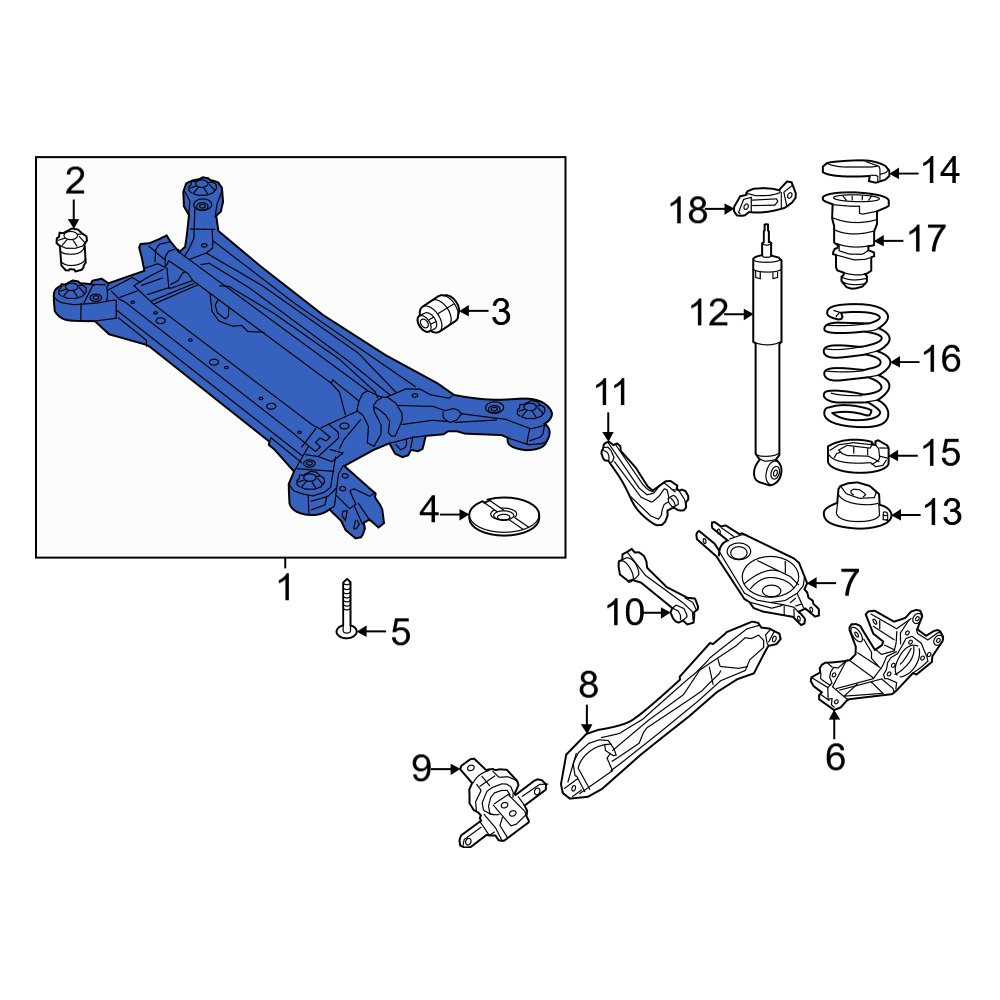 Chrysler OE 68269925AD - Rear Suspension Subframe Crossmember