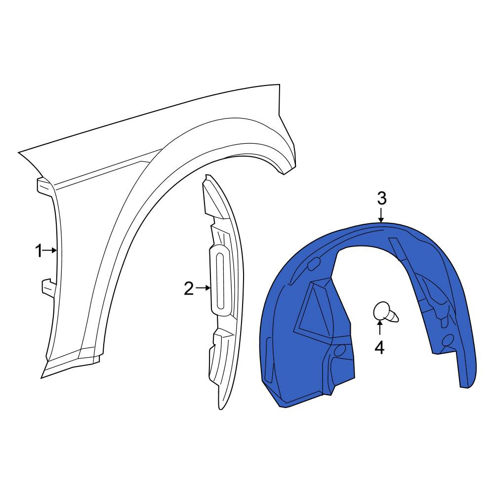 Chrysler OE 5065503AD - Front Left Fender Splash Shield