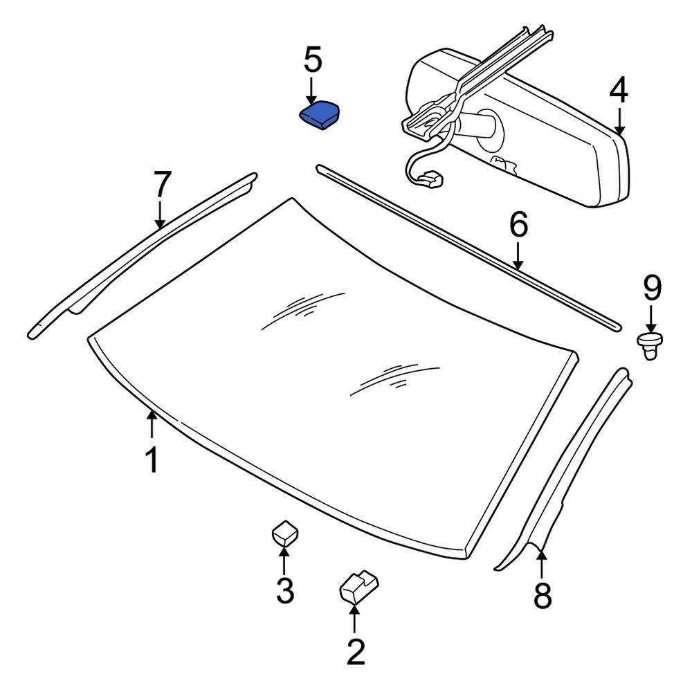 Chrysler OE 55076401 - Front Interior Rear View Mirror Mounting Base