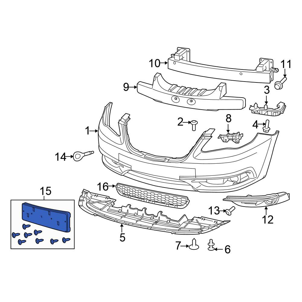 Chrysler OE 5303390AB - Front License Plate Bracket