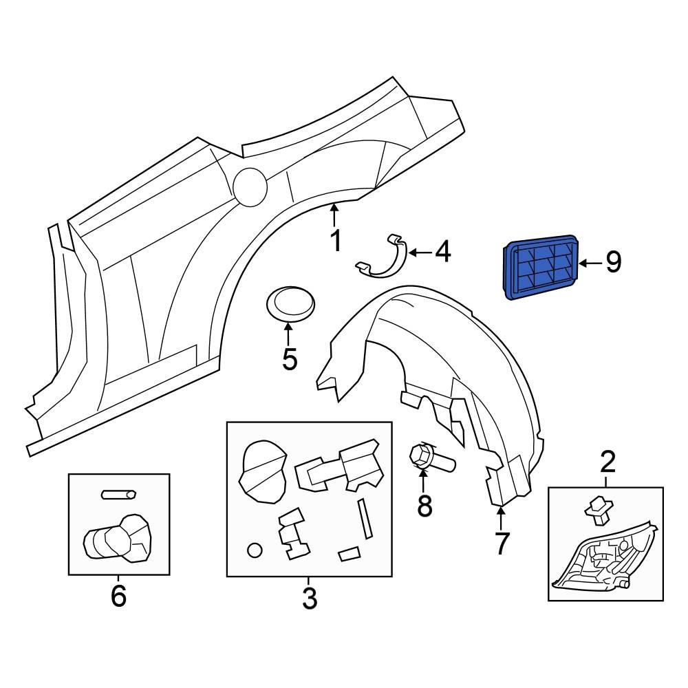 Chrysler OE 5058636AD - Rear Quarter Panel Vent