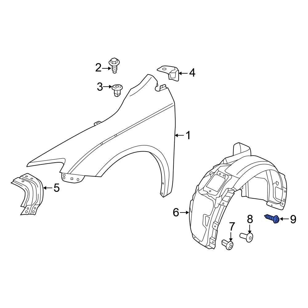 Chrysler OE 6510827AA - Fender Liner Screw