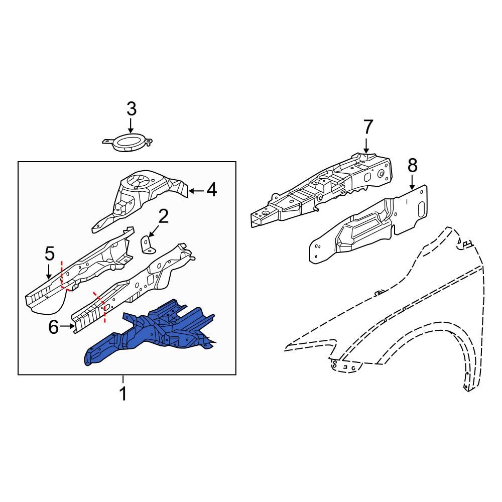 Chrysler OE 68267070AB - Front Right Frame Side Member Assembly