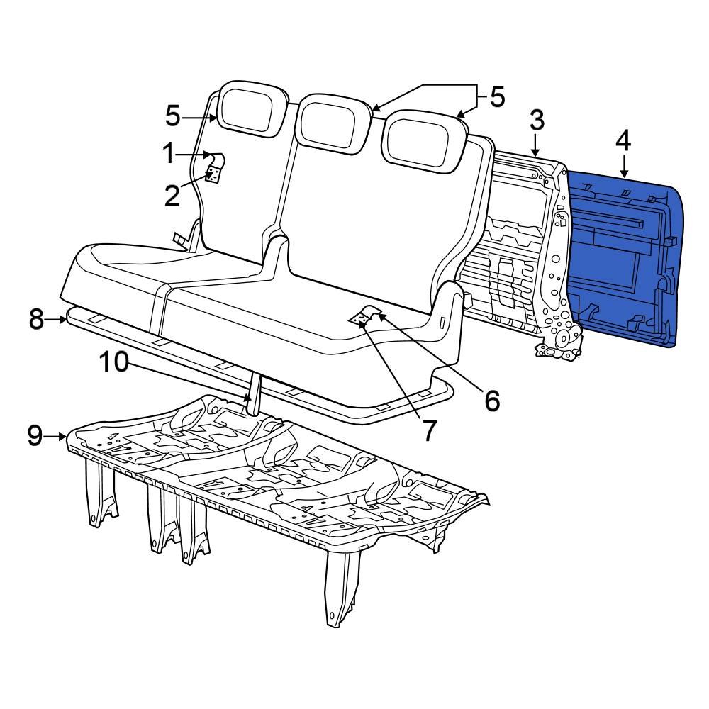 Chrysler OE 68232848AA - Rear Right Upper Seat Back Panel