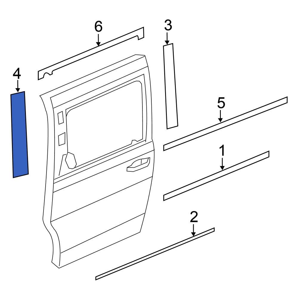 Chrysler OE 5020668AA - Rear Right Door Applique