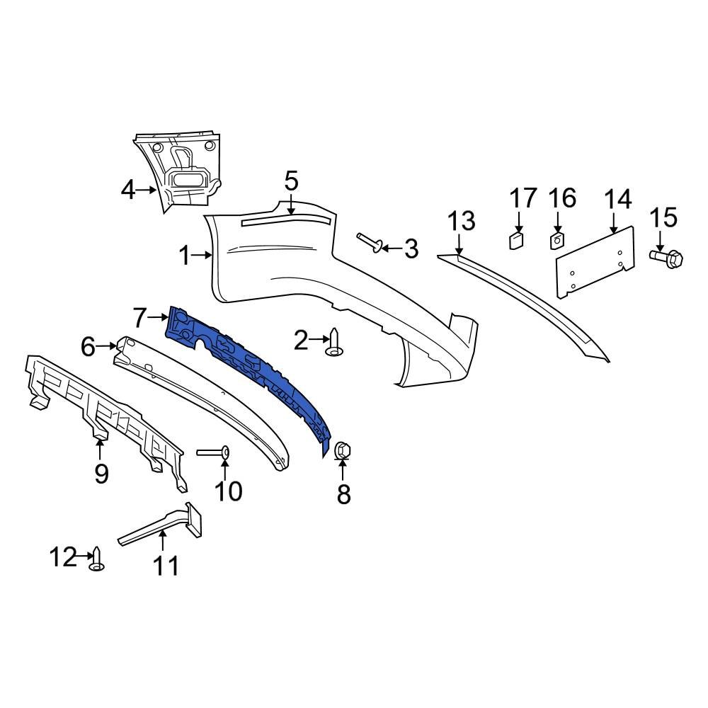 Chrysler OE 5113105AB - Rear Bumper Impact Absorber