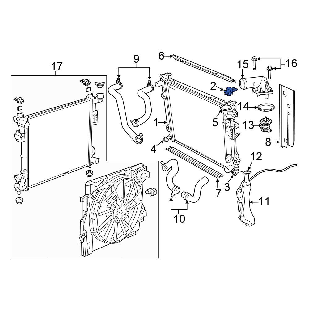 Chrysler OE 68043918AA - Upper Radiator Insulator