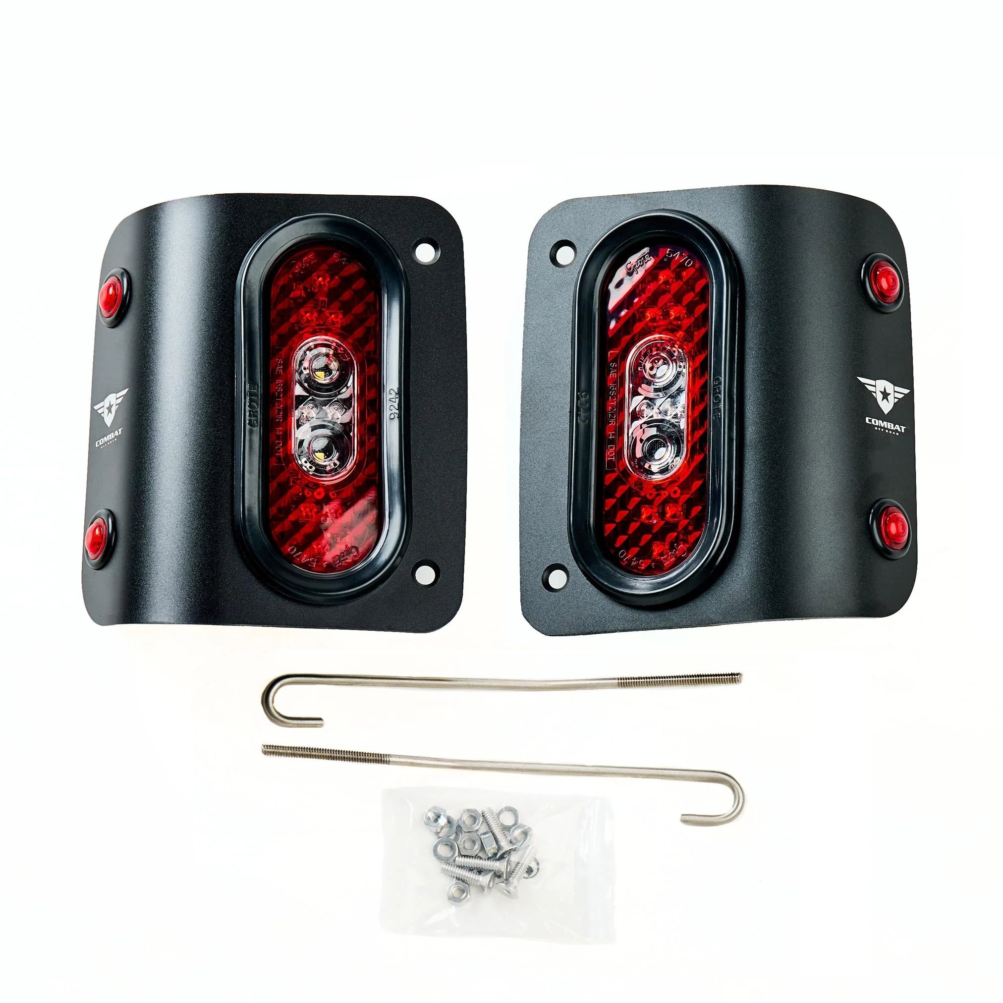 Combat Off Road® 25-1050 - Driver and Passenger Side Black/Red LED Tail ...