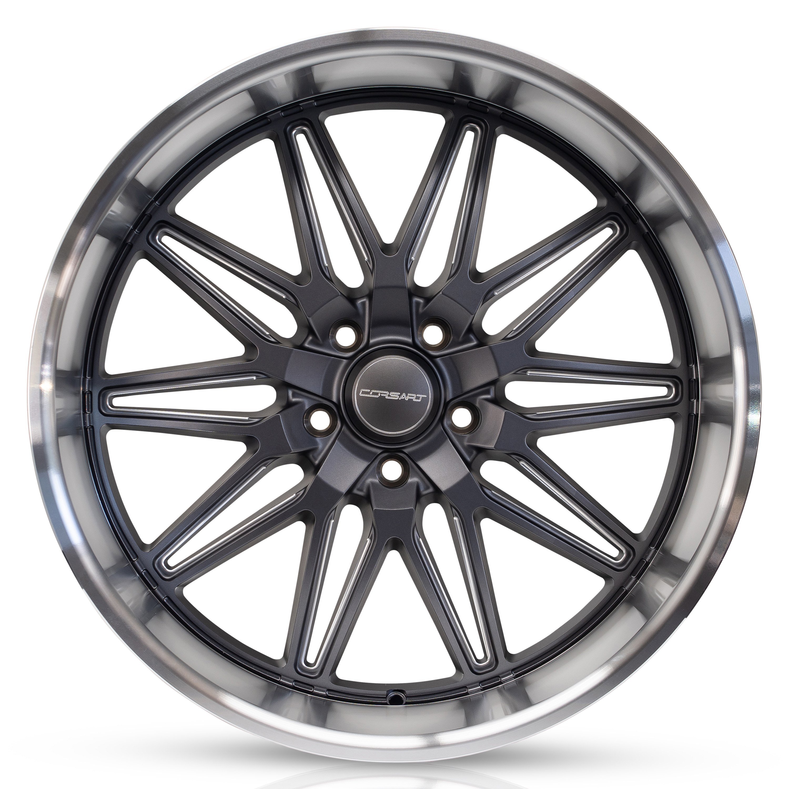 CORSART® ALCATRAZ Wheels - Matte Gunmetal with Milled Windows and ...