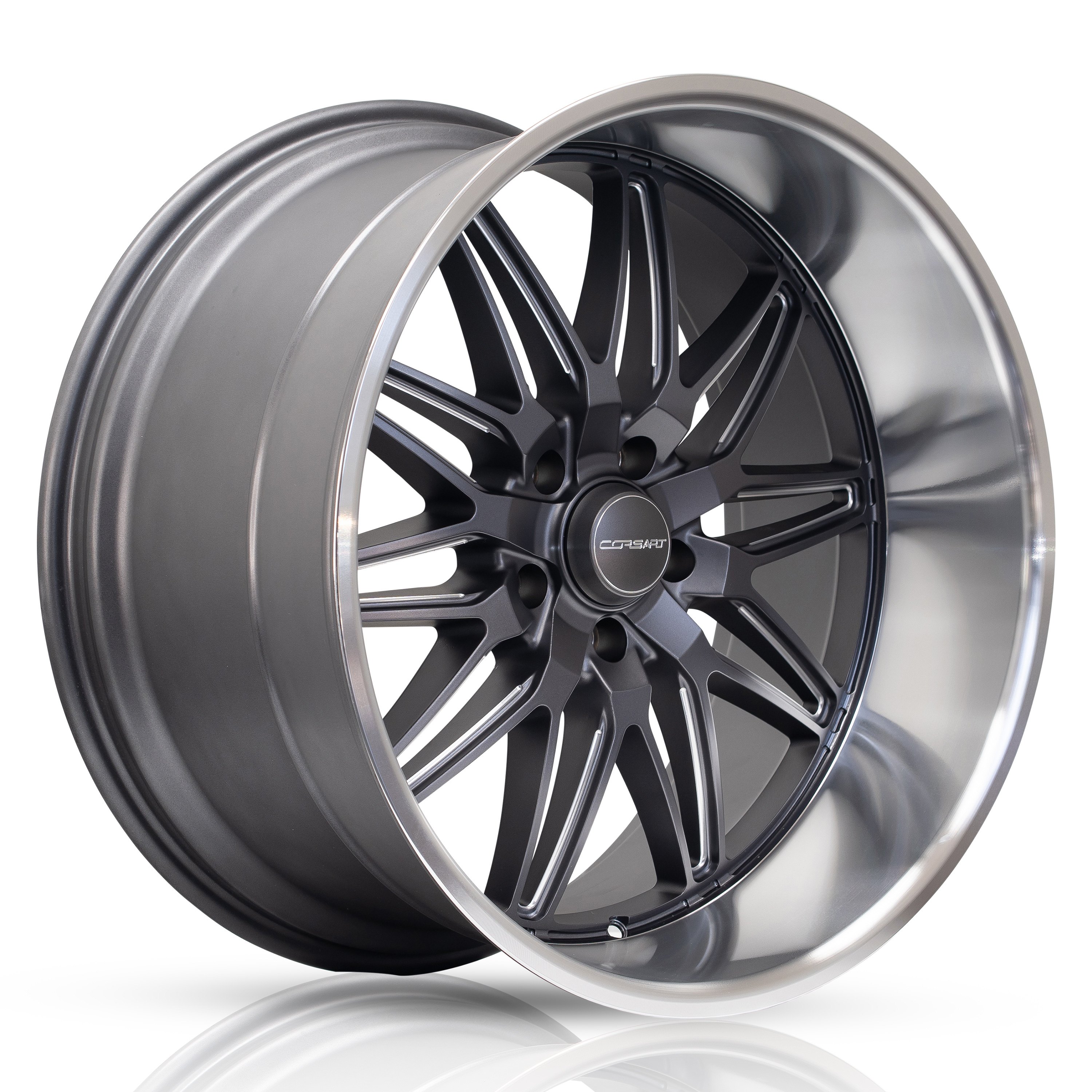 CORSART® ALCATRAZ Wheels - Matte Gunmetal with Milled Windows and ...