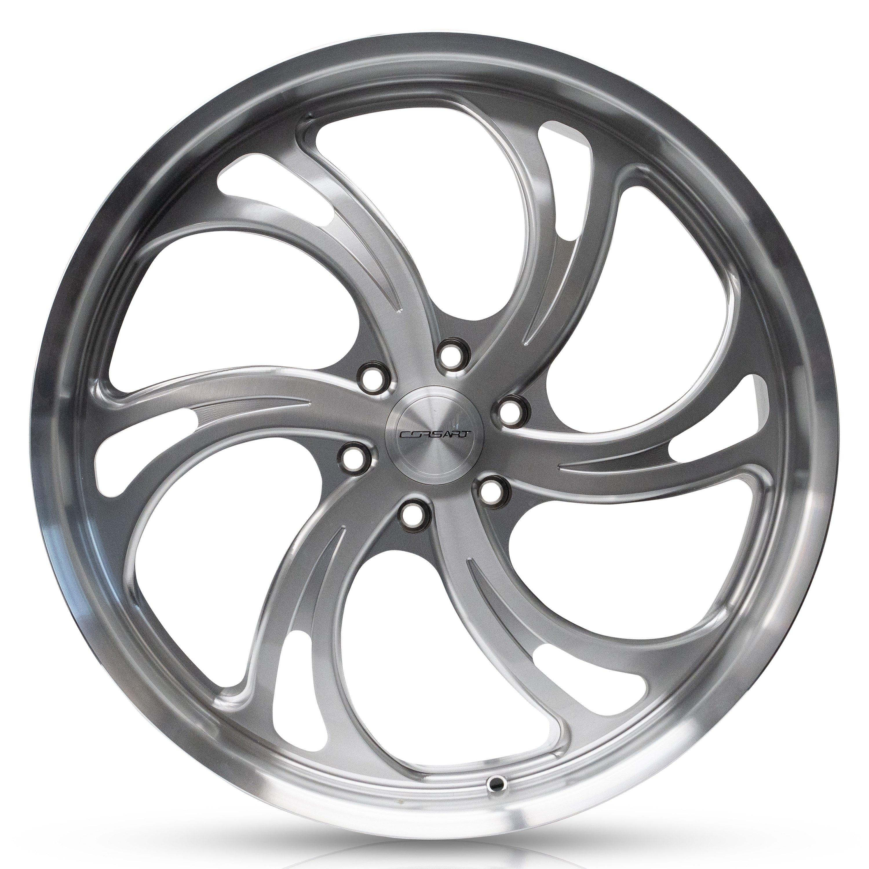 CORSART® ARGON Wheels - Brushed with Milled Windows and Diamond Cut Lip ...